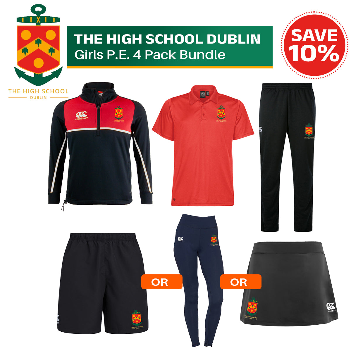 School Uniform | The High School Girls 4 Pack PE Bundle | Uniformity